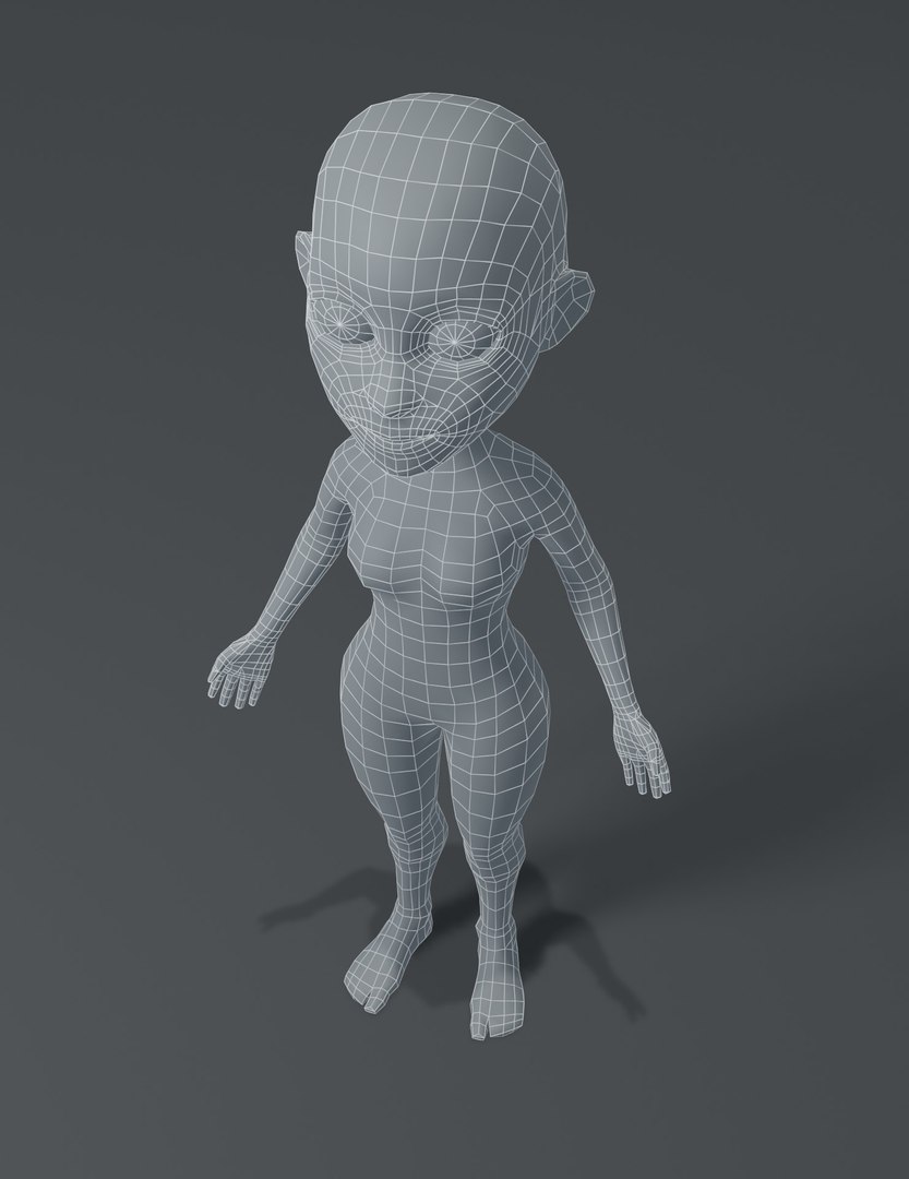 3D Female Body Cartoon Base Mesh - TurboSquid 1521528