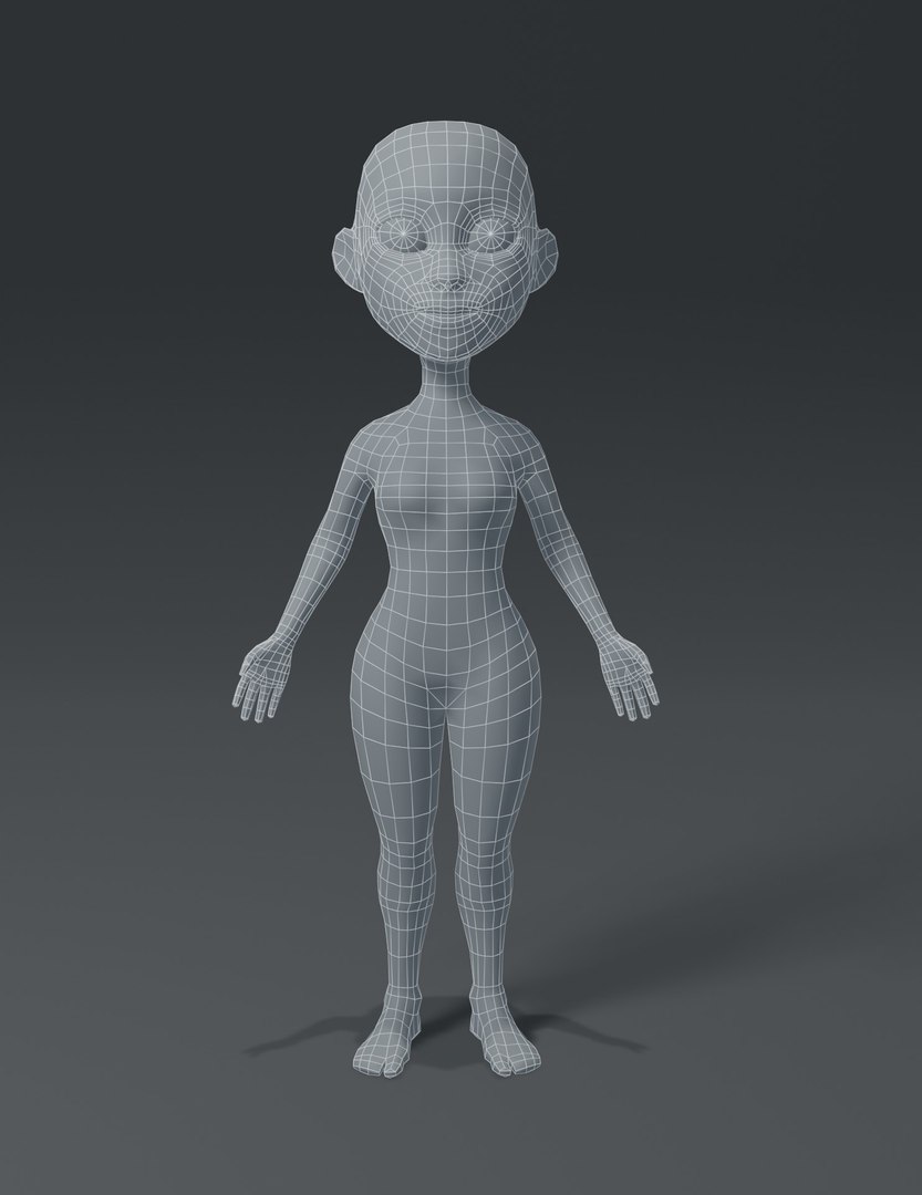 3D Female Body Cartoon Base Mesh - TurboSquid 1521528
