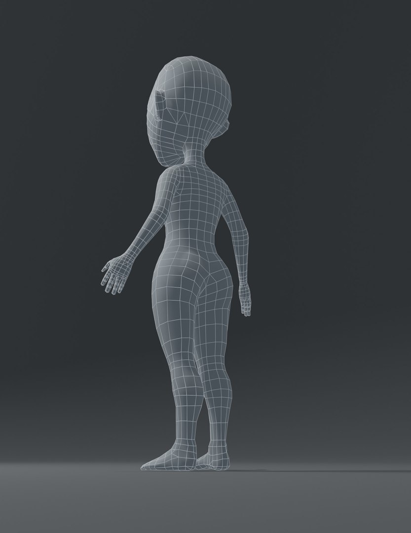 3D Female Body Cartoon Base Mesh - TurboSquid 1521528