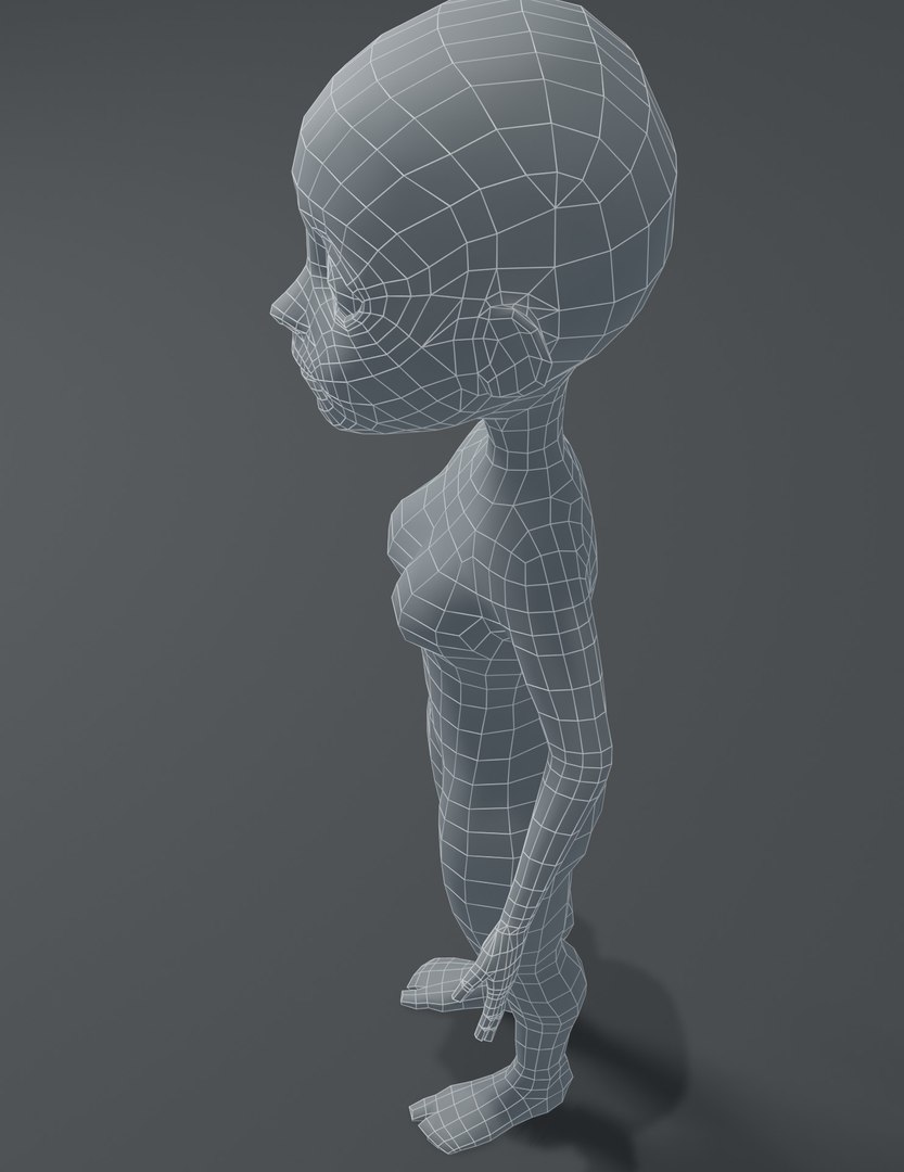 3D Female Body Cartoon Base Mesh - TurboSquid 1521528