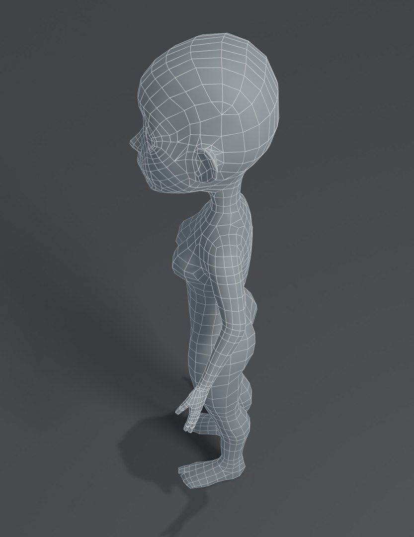 3D Female Body Cartoon Base Mesh - TurboSquid 1521528