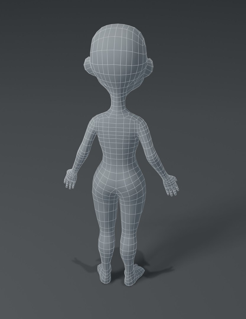 3D Female Body Cartoon Base Mesh - TurboSquid 1521528