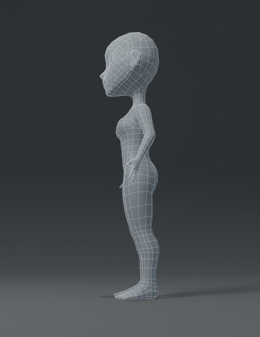 3D Female Body Cartoon Base Mesh - TurboSquid 1521528