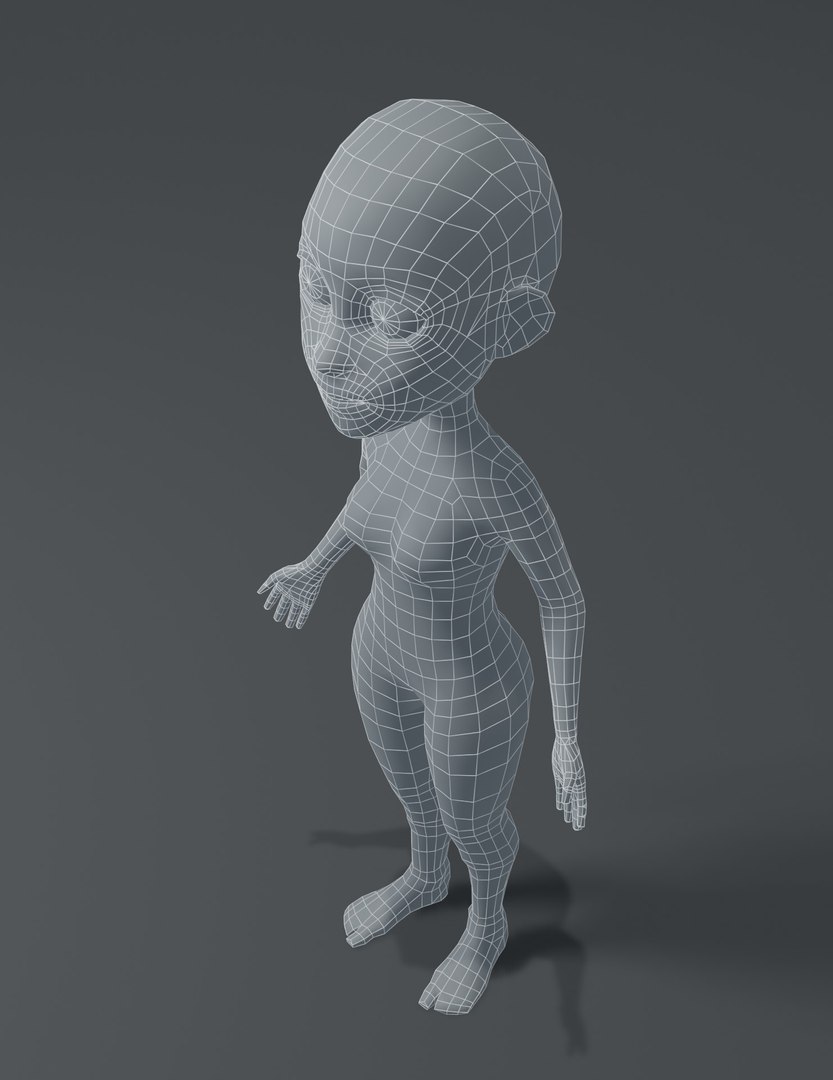 3D Female Body Cartoon Base Mesh - TurboSquid 1521528