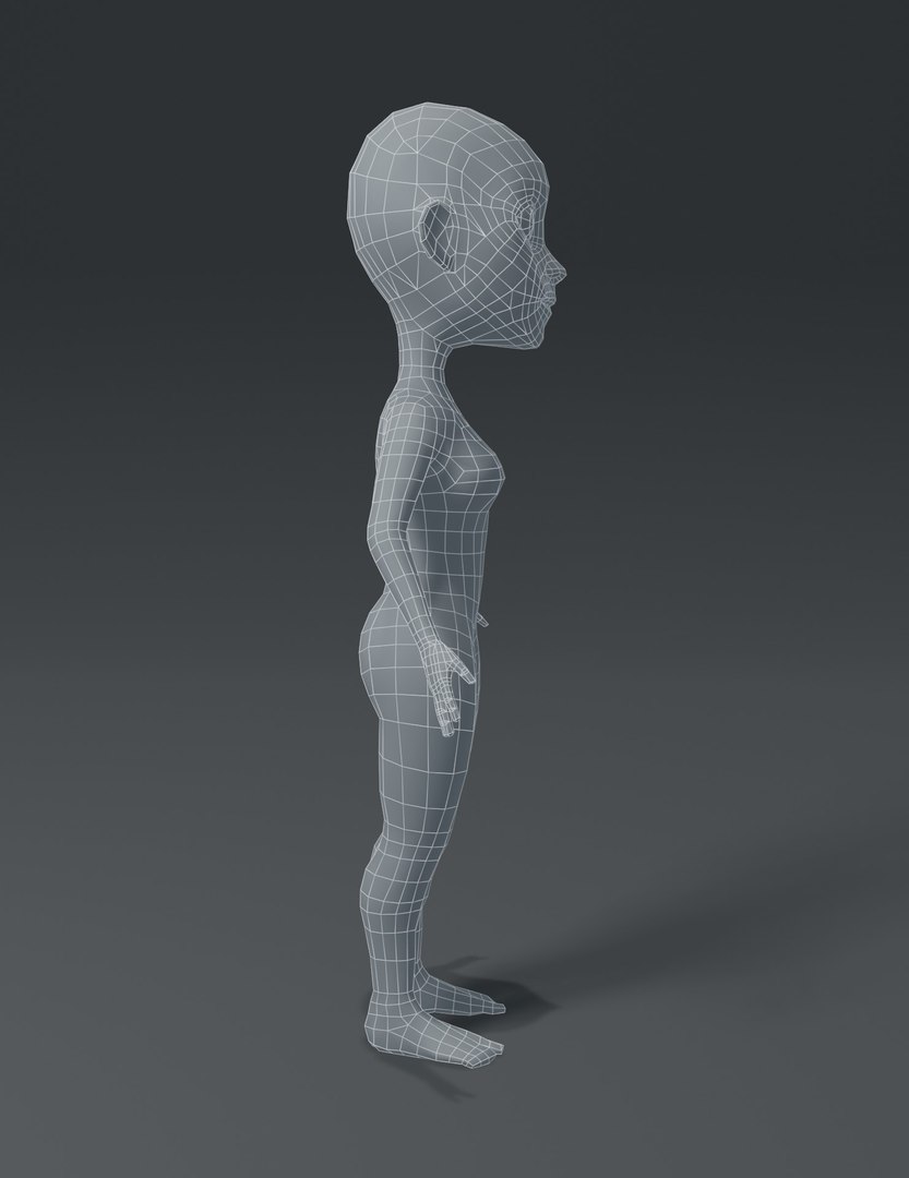 3D Female Body Cartoon Base Mesh - TurboSquid 1521528