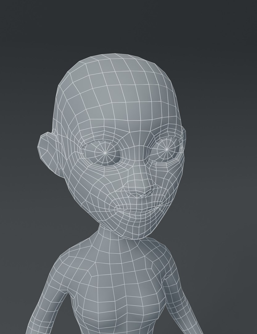 3D Female Body Cartoon Base Mesh - TurboSquid 1521528