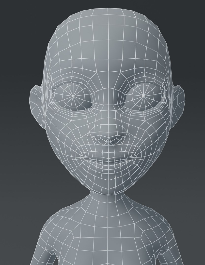 3D Female Body Cartoon Base Mesh - TurboSquid 1521528