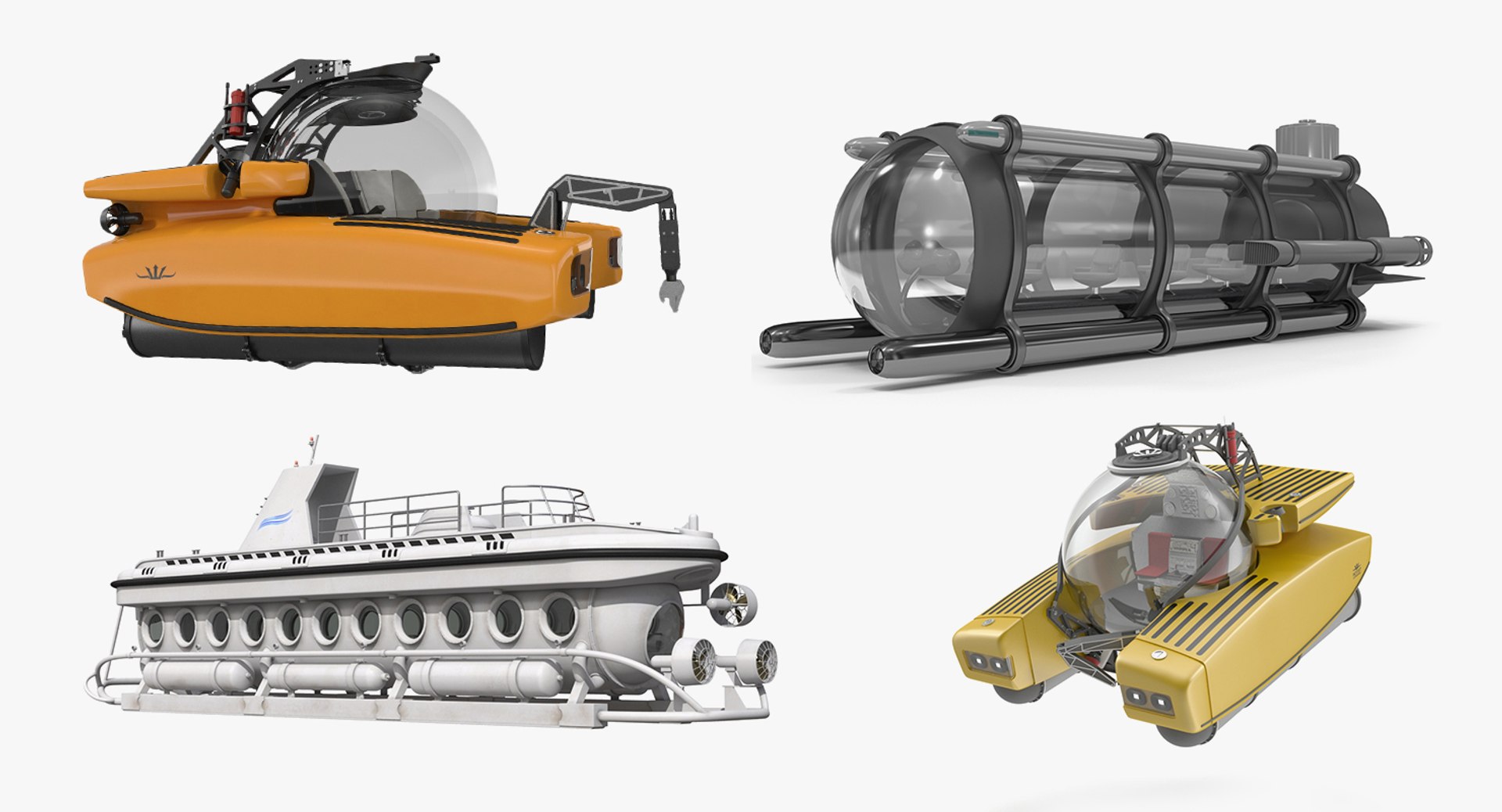 3D Personal Submarines 2 Marine Model - TurboSquid 1488000