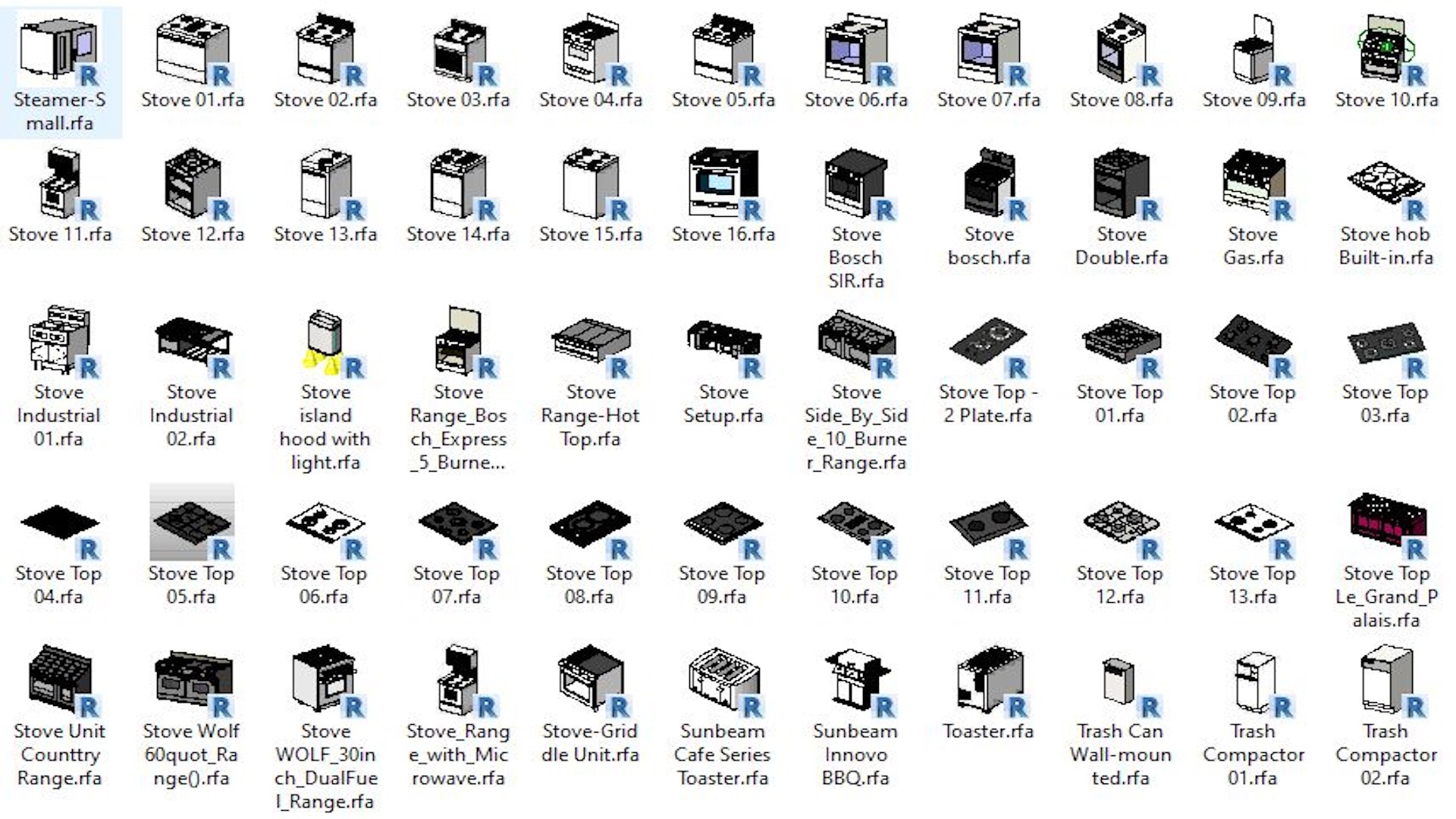 253 Parametric Kitchen And Home Appliances High Quality Revit Family ...