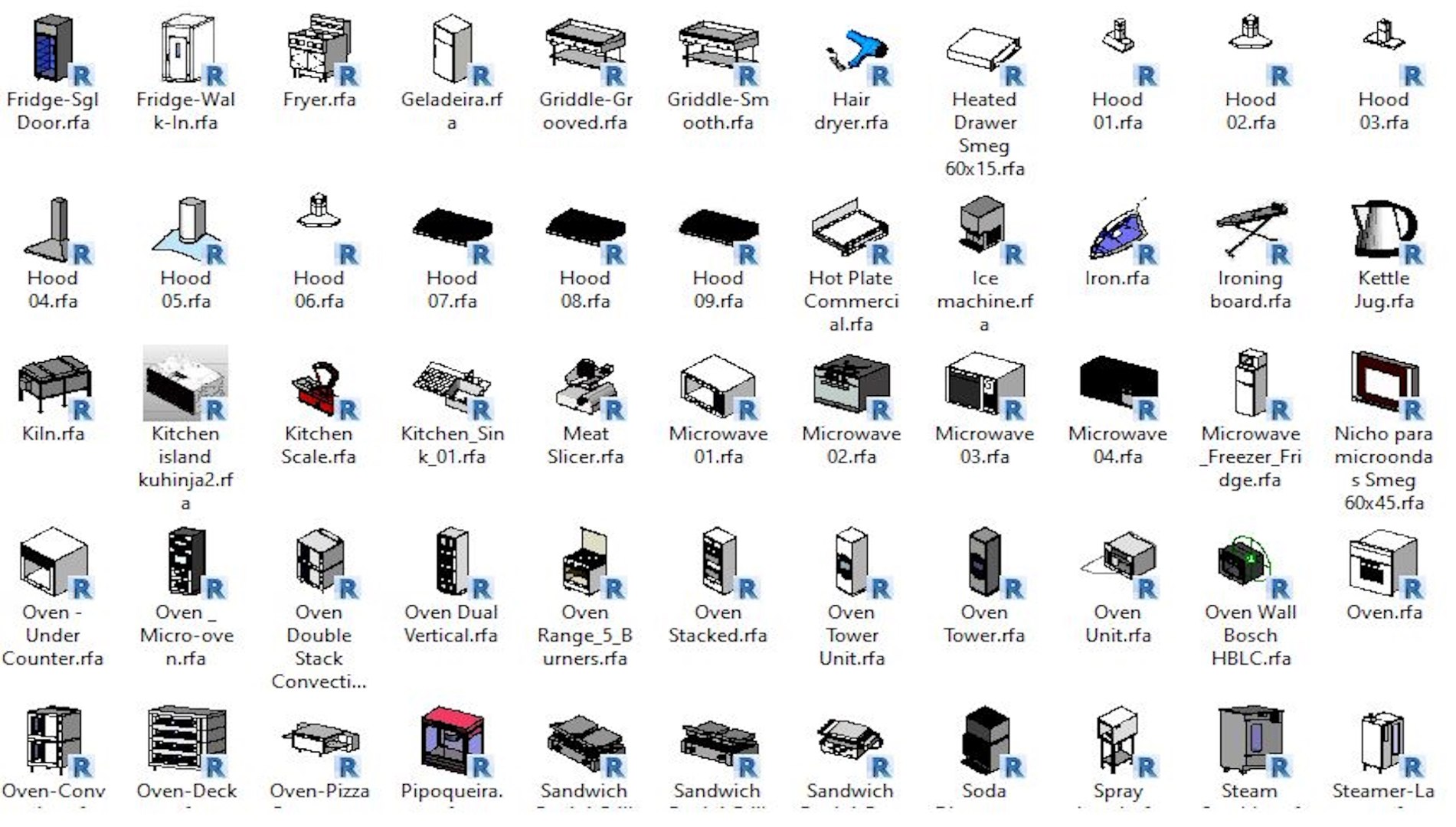 253 Parametric Kitchen And Home Appliances High Quality Revit Family ...