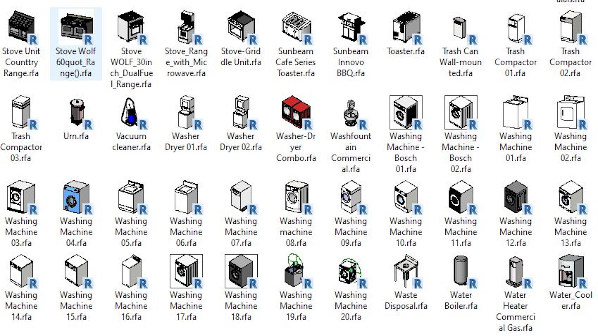 253 Parametric Kitchen And Home Appliances High Quality Revit Family ...