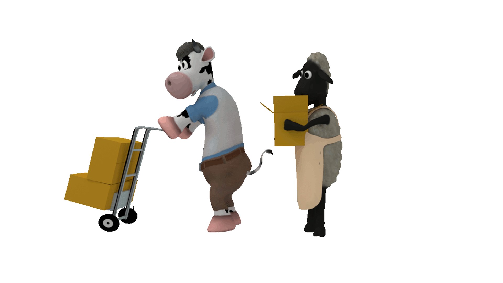 3D funny cow sheep carrying model - TurboSquid 1177916