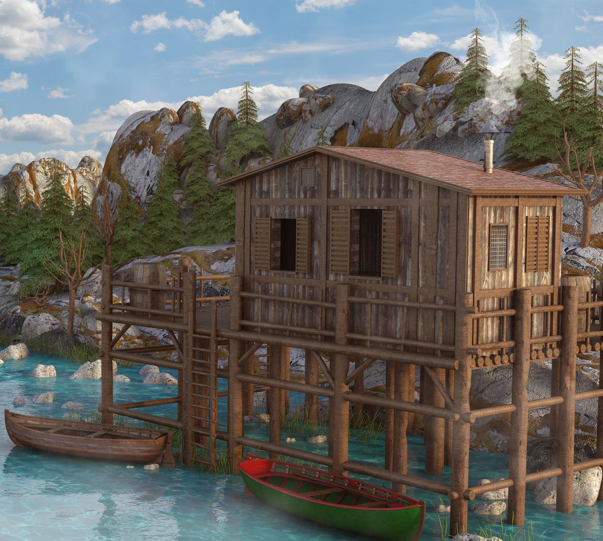 3D Landscape Environment Lake Model - TurboSquid 1259177