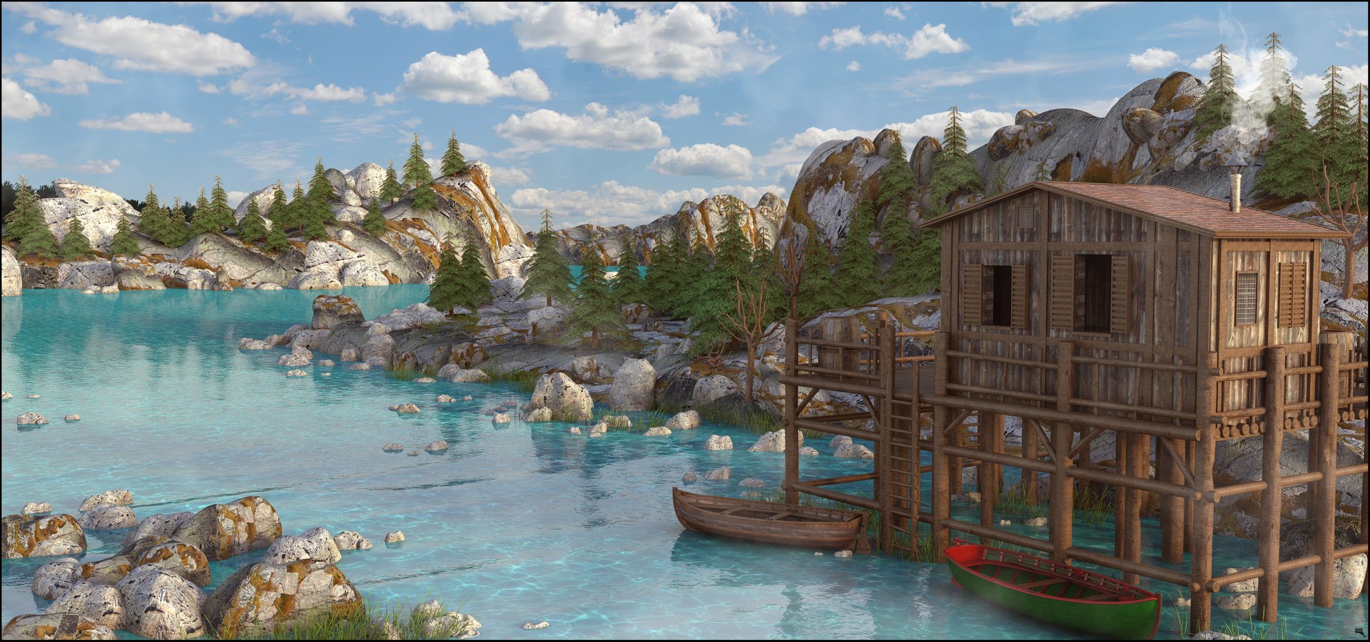 3D Landscape Environment Lake Model - TurboSquid 1259177