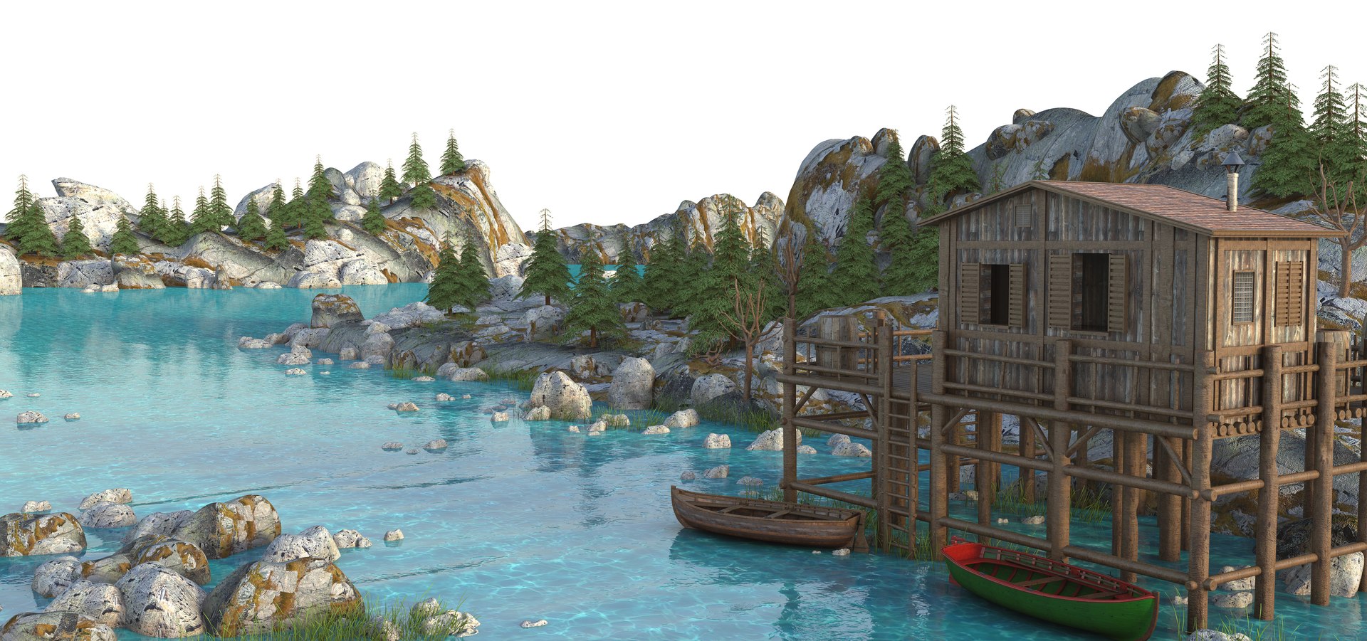 3D Landscape Environment Lake Model - TurboSquid 1259177