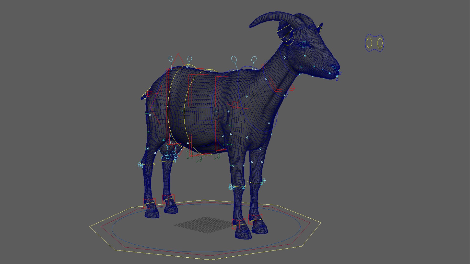 3D White Goat RIG Xgen-Core - TurboSquid 2397388