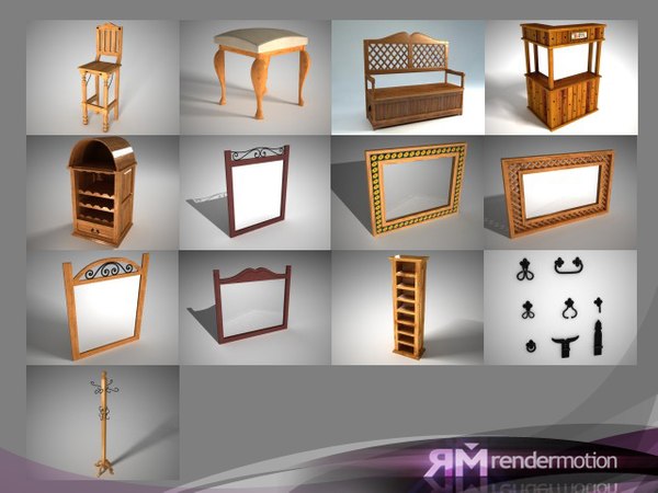 rustic furniture d4 3d max