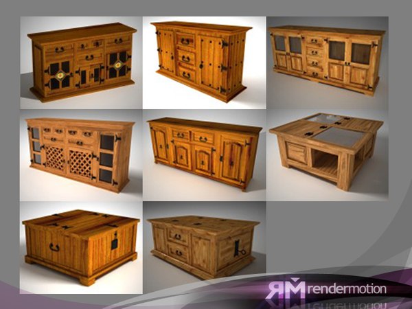 rustic furniture d4 3d max