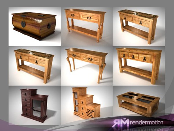 rustic furniture d4 3d max