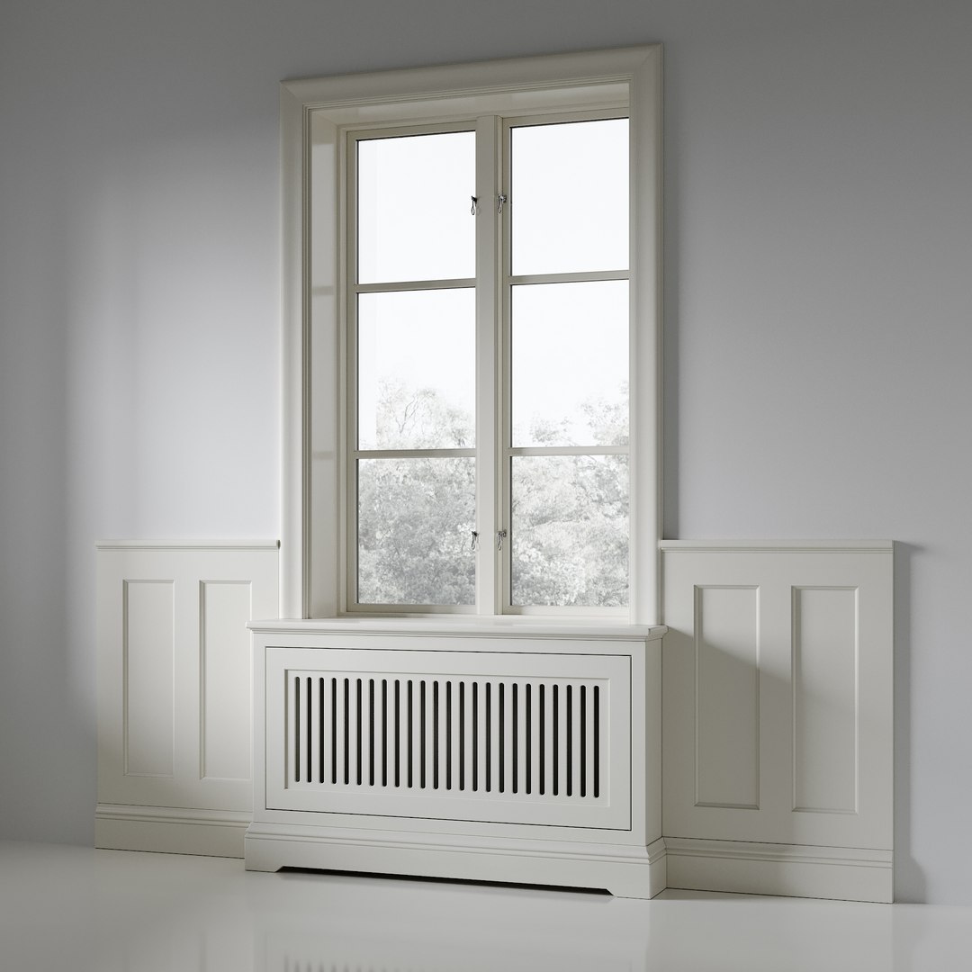 Classic Window With Radiator Screen 001 3D Model - TurboSquid 2173659
