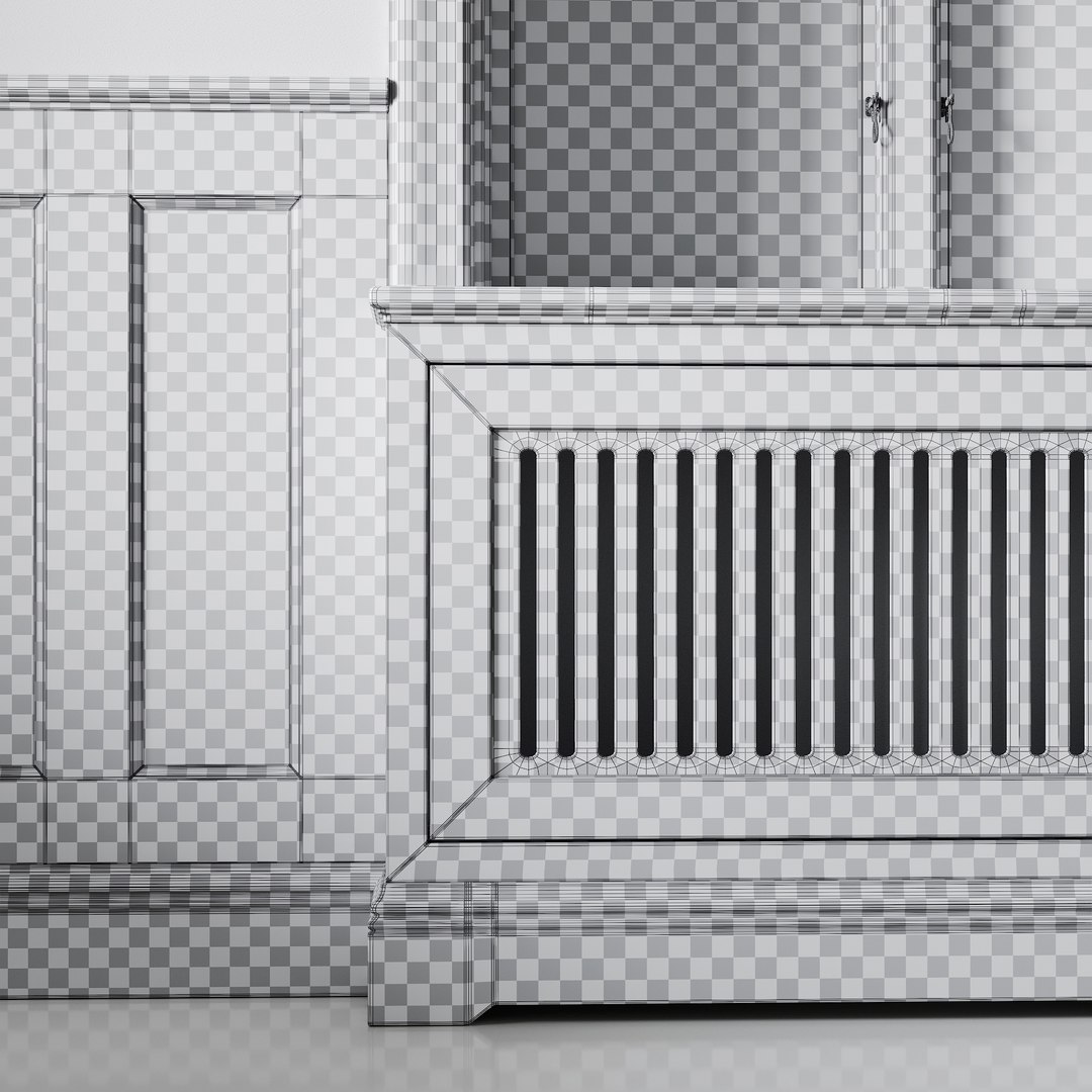 Classic Window With Radiator Screen 001 3D Model - TurboSquid 2173659