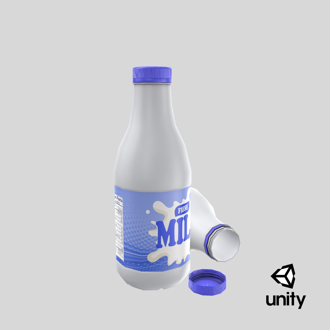 Milk bottle model - TurboSquid 1394807