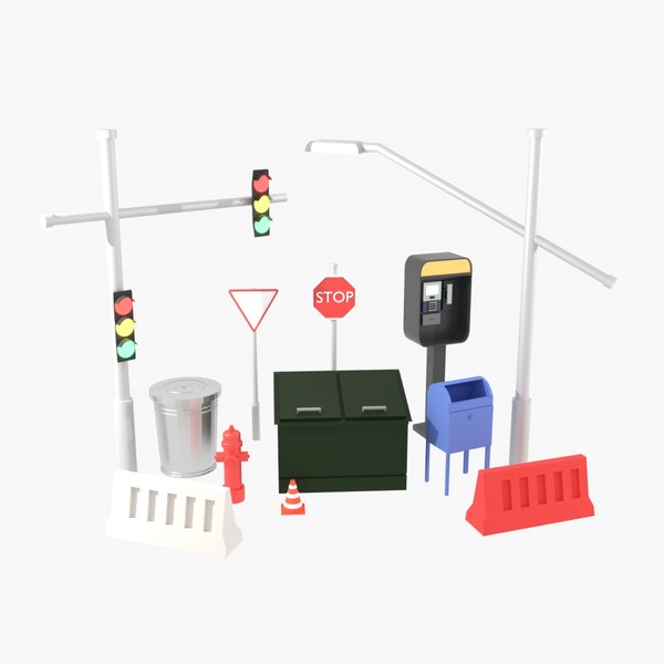 Street Elements Pack 3D model - TurboSquid 1847950