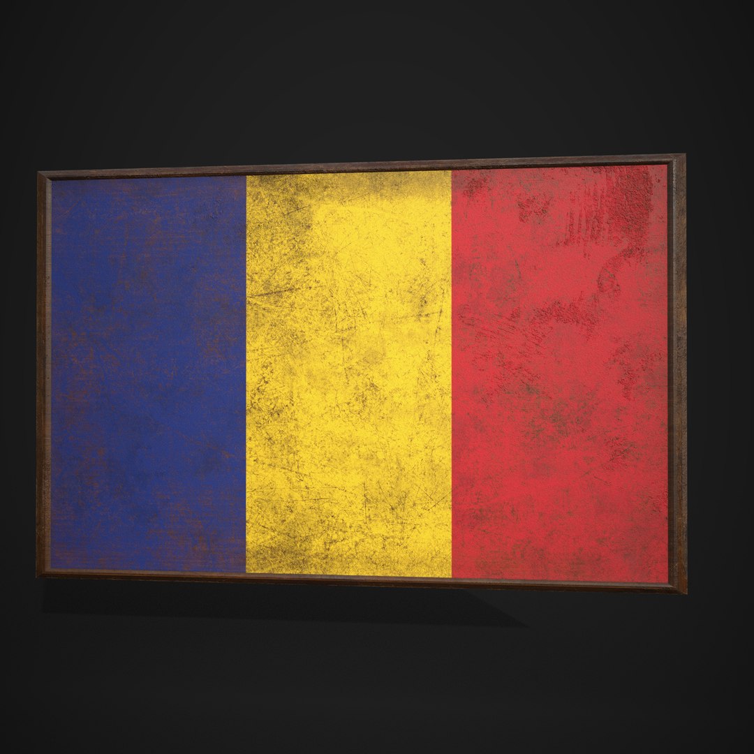 3D Old Picture Frame With Romania Flag - Game Ready PBR Low-poly 3D ...