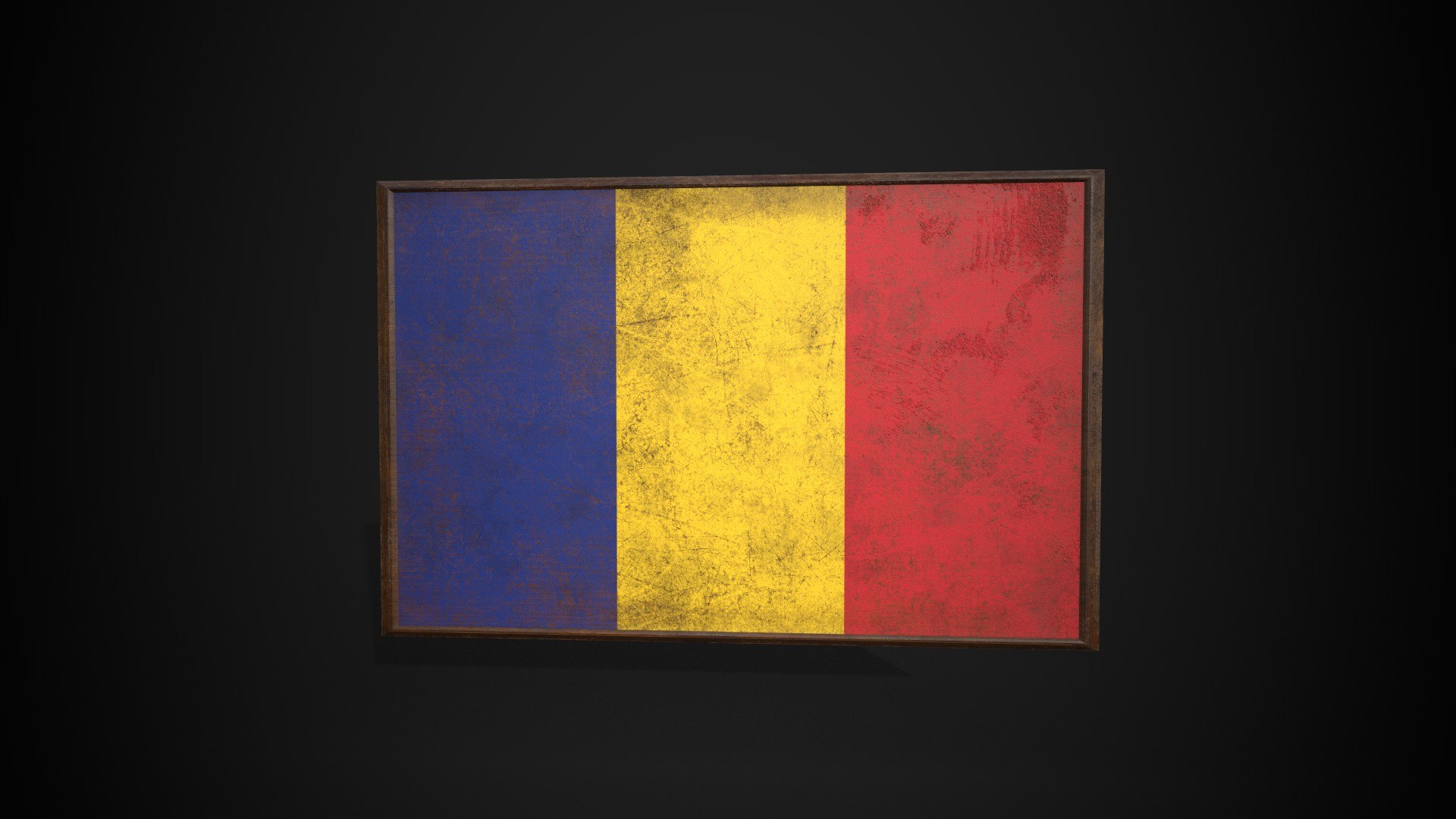 3D Old Picture Frame With Romania Flag - Game Ready PBR Low-poly 3D ...