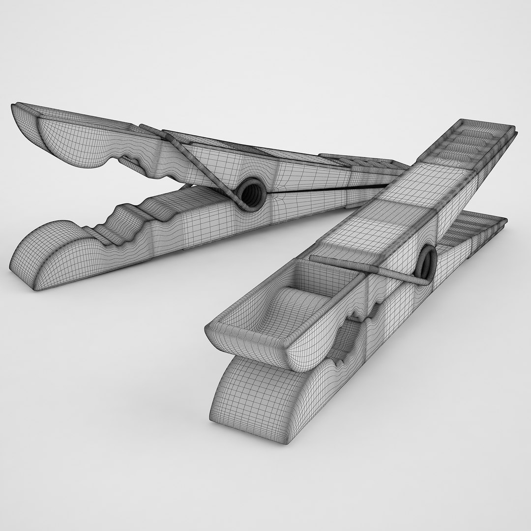 3D Plastic Clothespin Clothes Model - TurboSquid 1365573