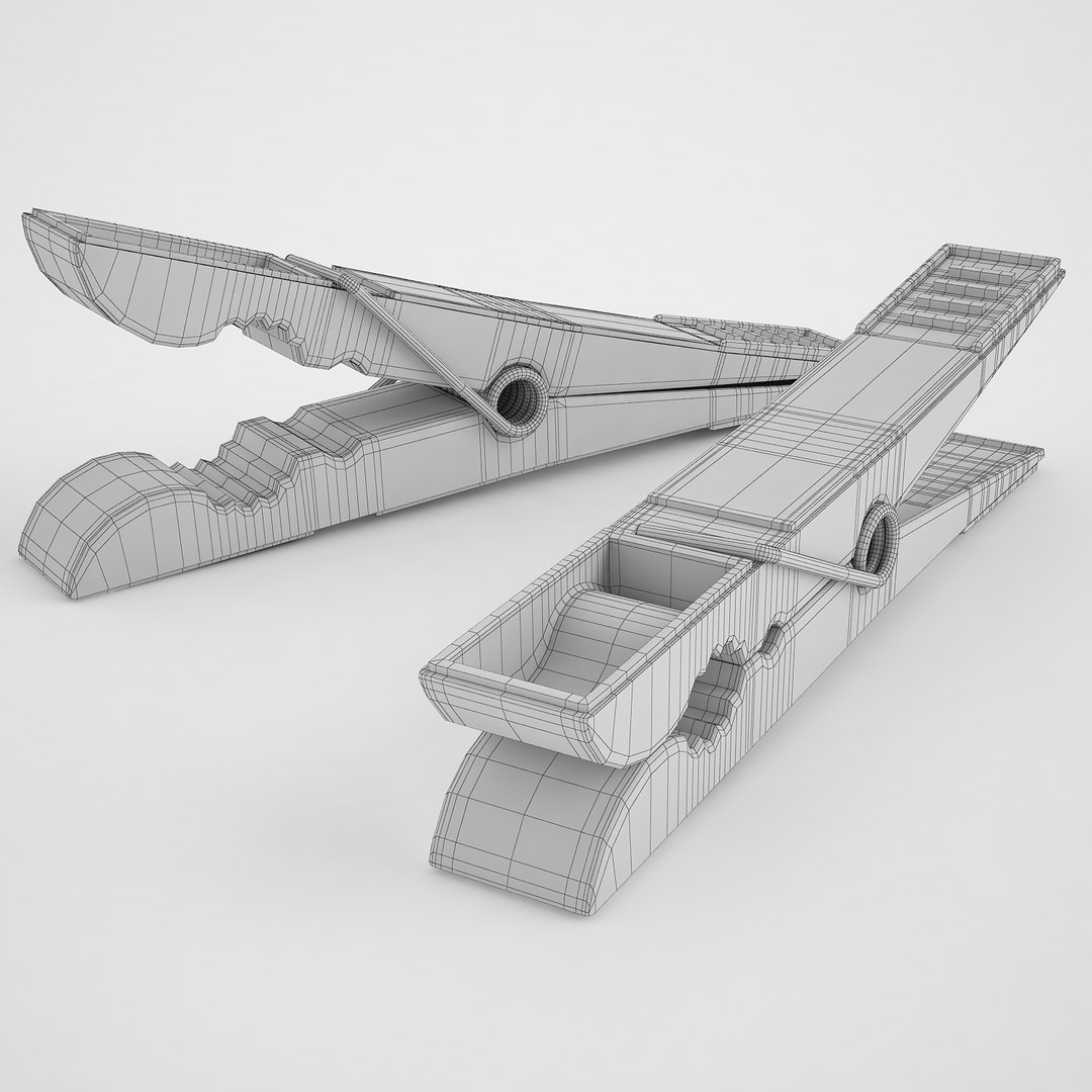 3D Plastic Clothespin Clothes Model - TurboSquid 1365573