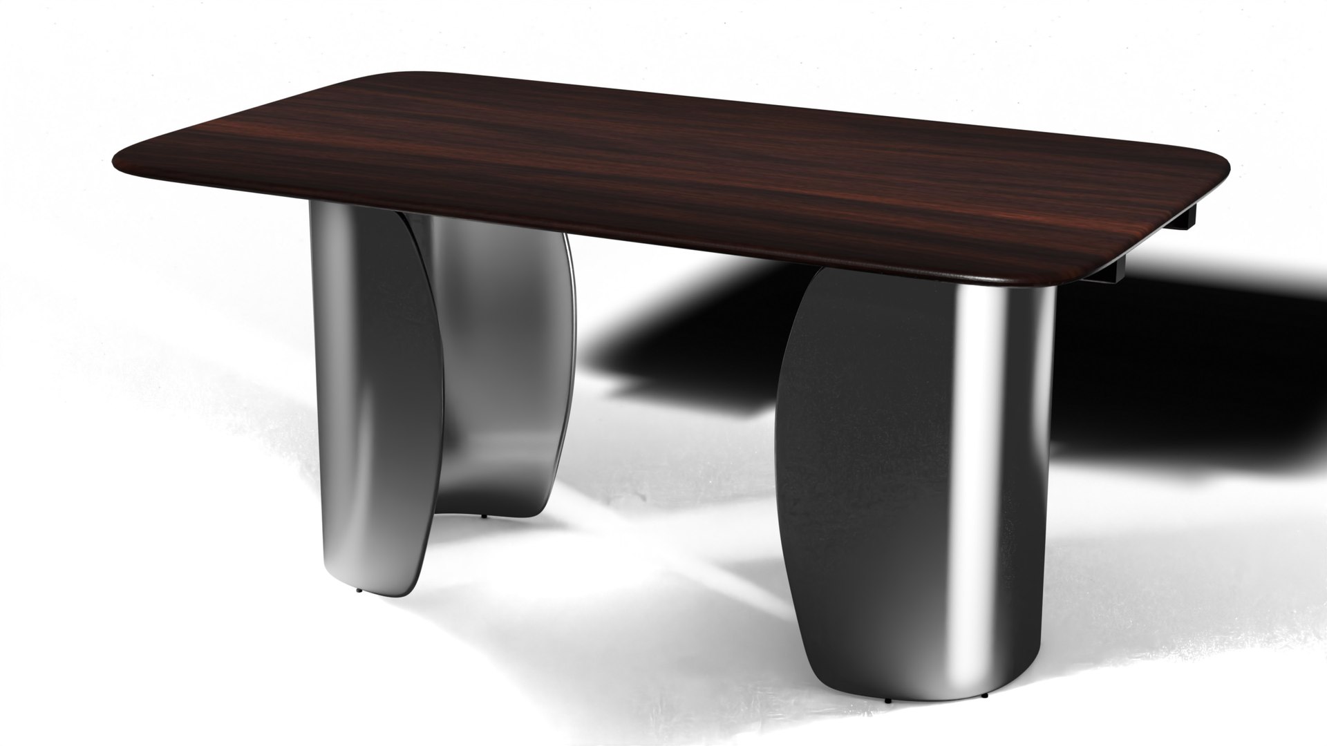 3D Wood And Steel Table Model - TurboSquid 2349479