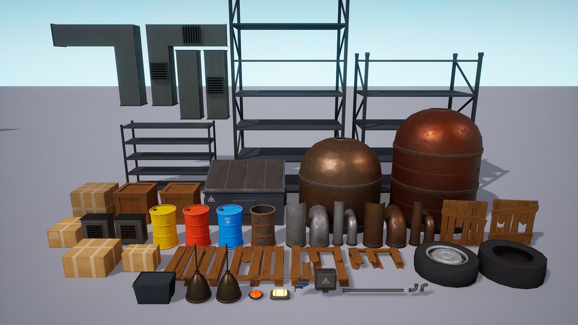 3D Stylized Low Poly FPS Map 1 - Warehouse Model - TurboSquid 2224355