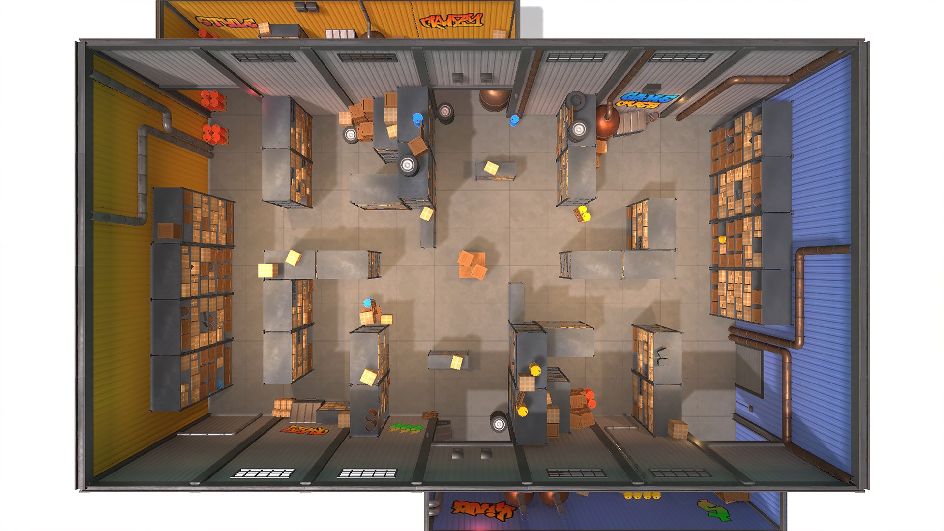 3D Stylized Low Poly FPS Map 1 - Warehouse Model - TurboSquid 2224355