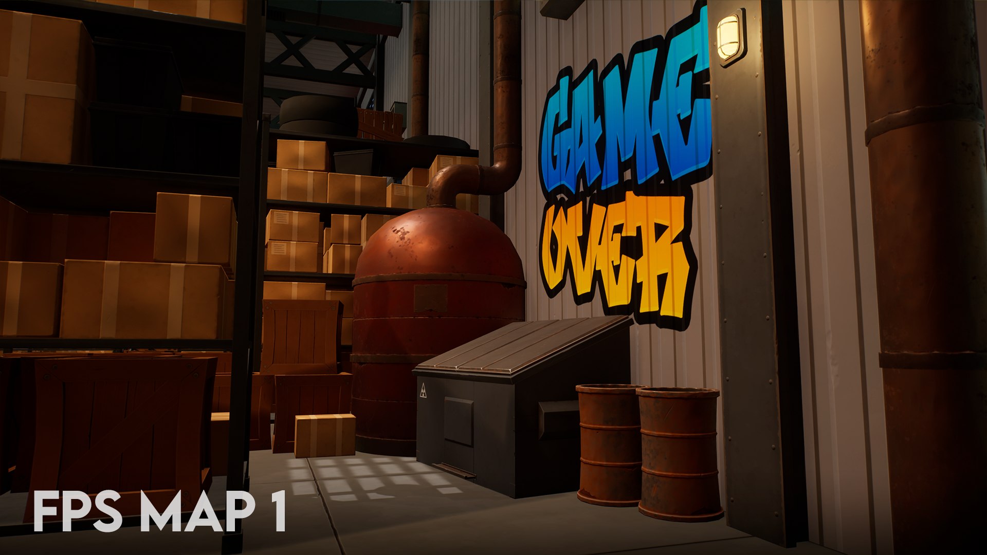 modelo 3d Mapa estilizado de FPS Low Poly 1 - Almacén - TurboSquid 2224355