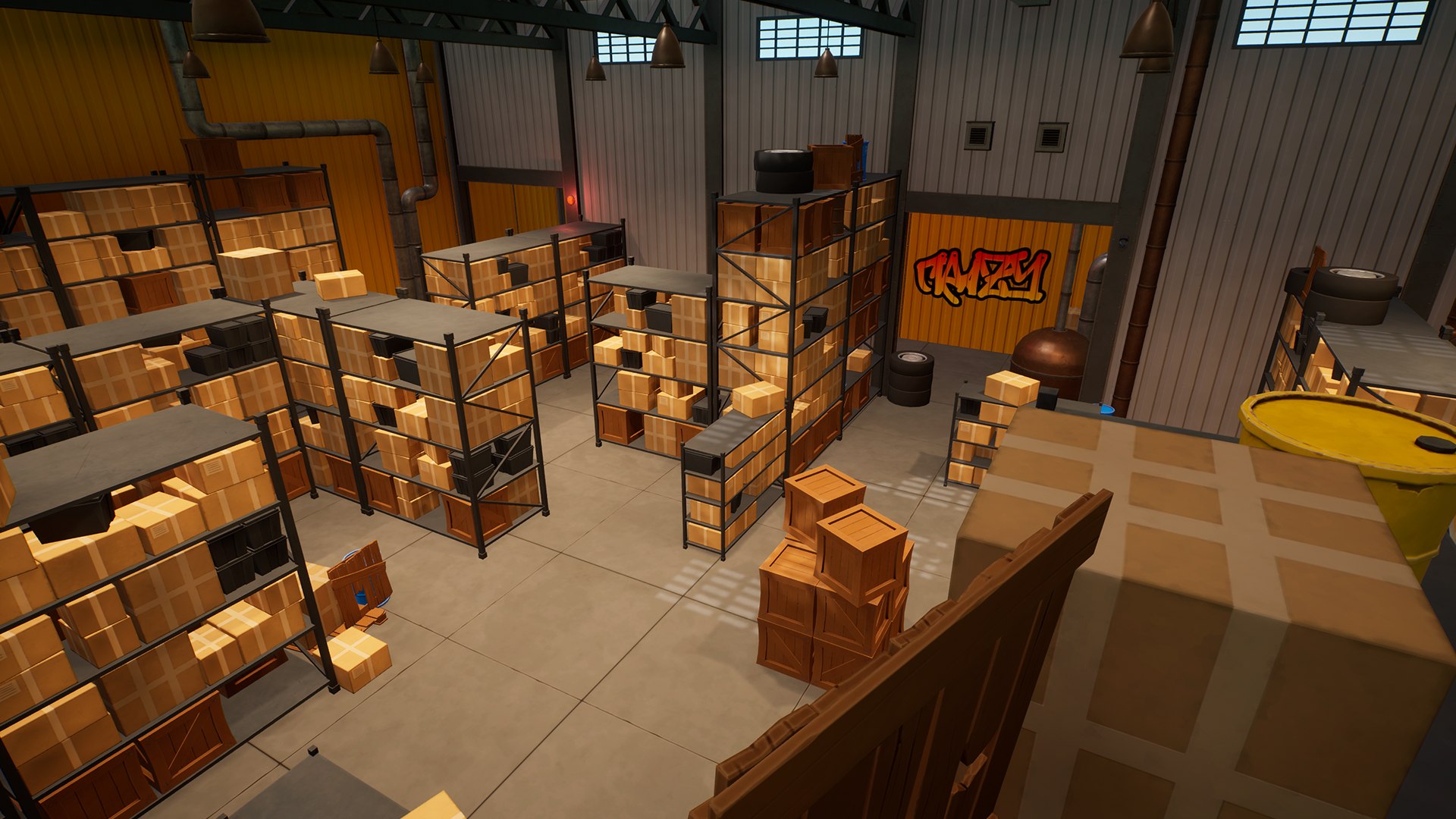 3D Stylized Low Poly FPS Map 1 - Warehouse Model - TurboSquid 2224355