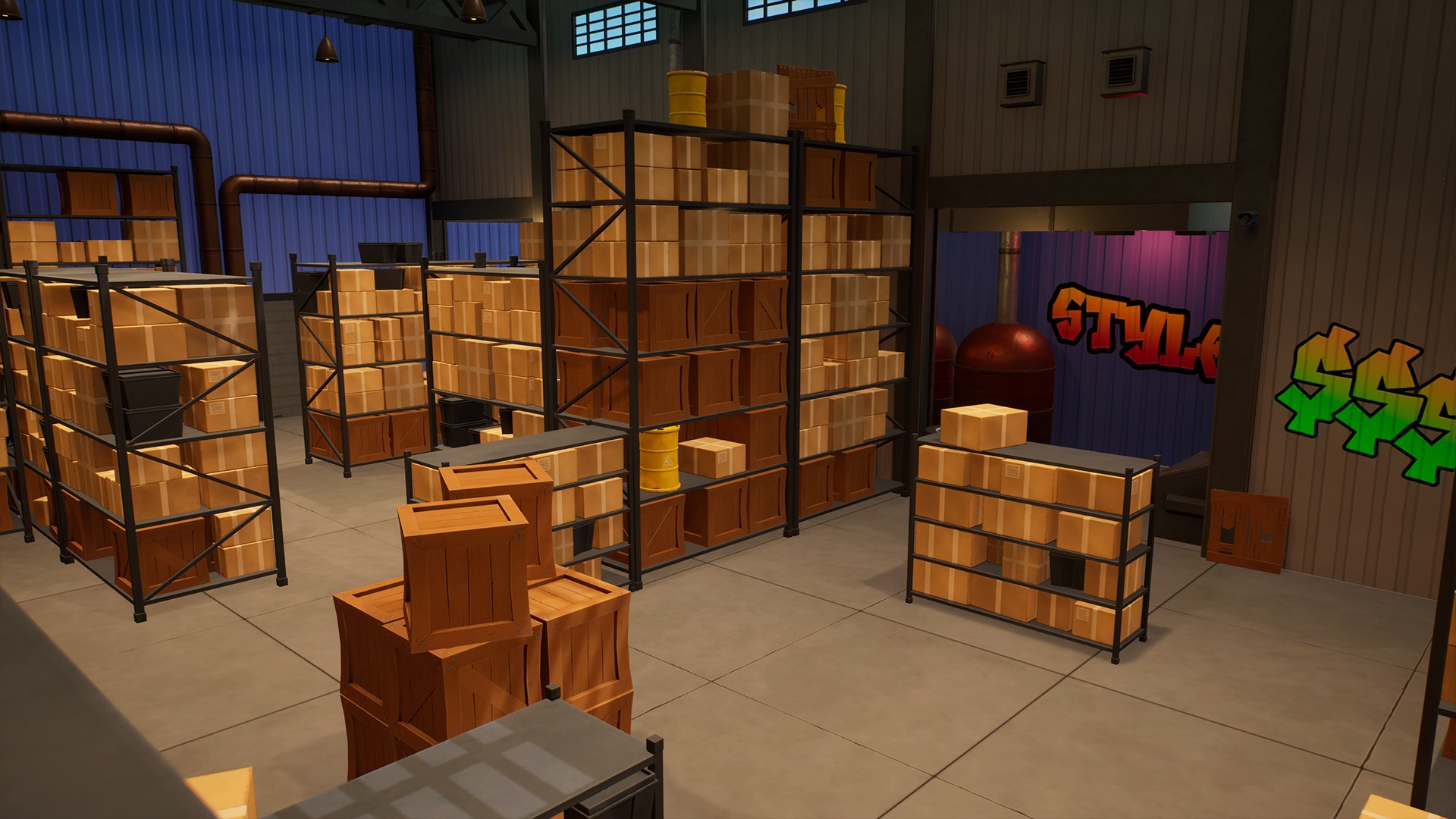 3D Stylized Low Poly FPS Map 1 - Warehouse Model - TurboSquid 2224355