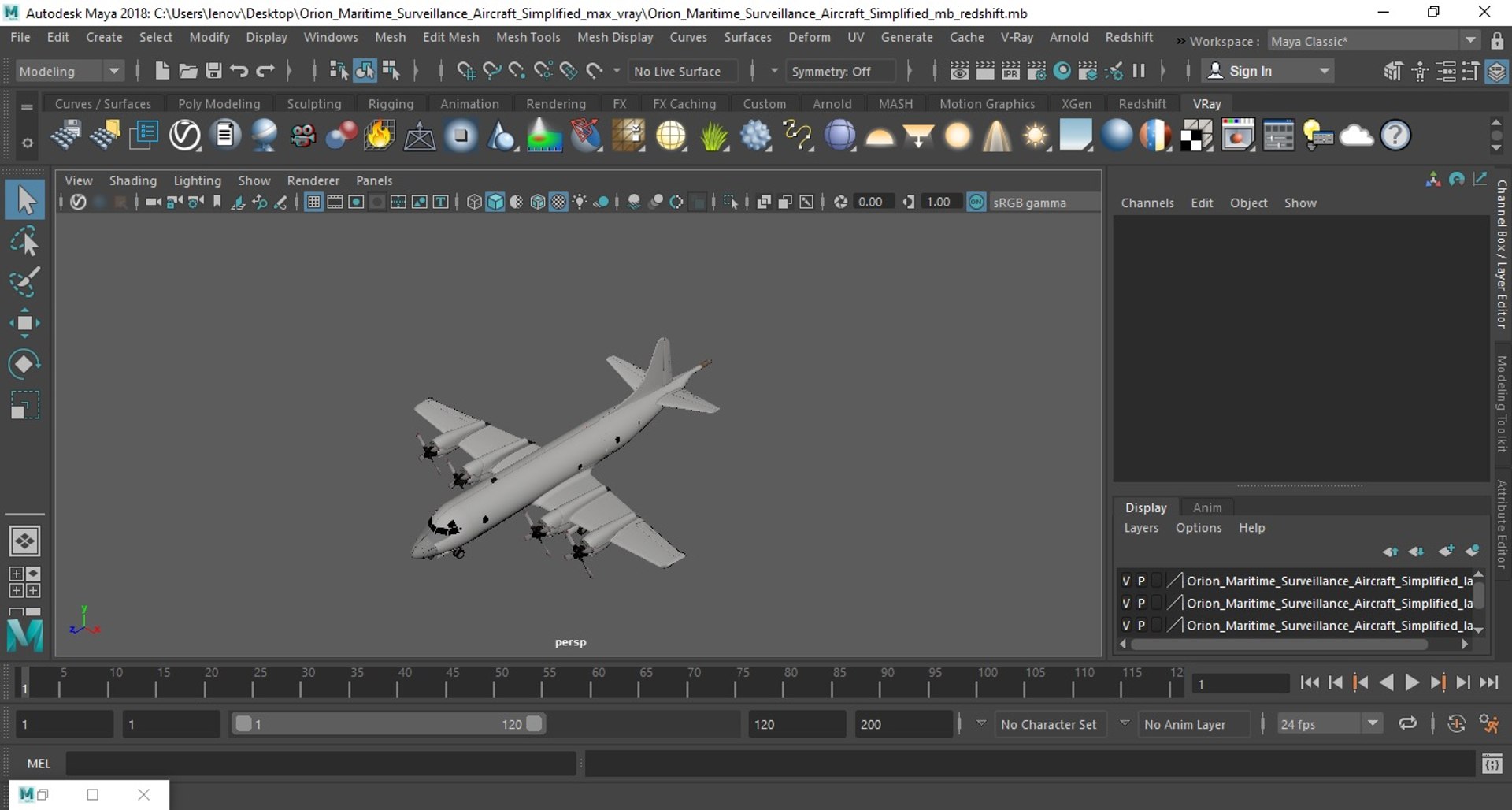 3D Orion Maritime Surveillance Aircraft Simplified - TurboSquid 2381691