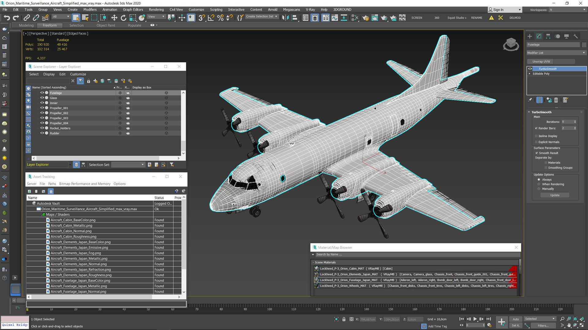 3D Orion Maritime Surveillance Aircraft Simplified - TurboSquid 2381691
