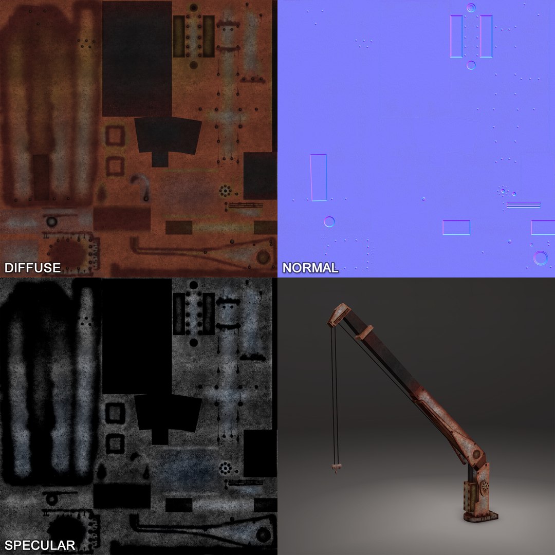 Real-time Deck Crane 3d Model