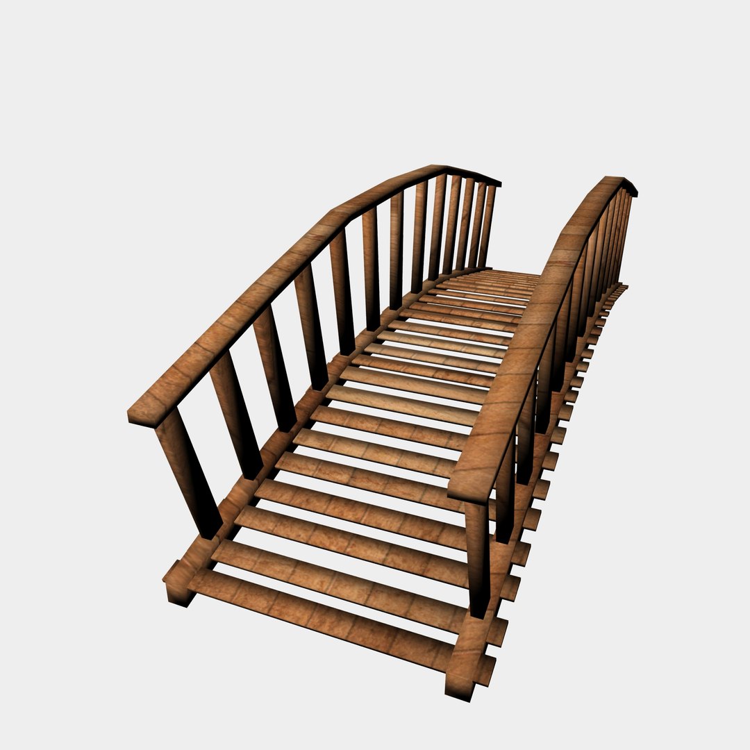 3d Wooden Wood Bridge