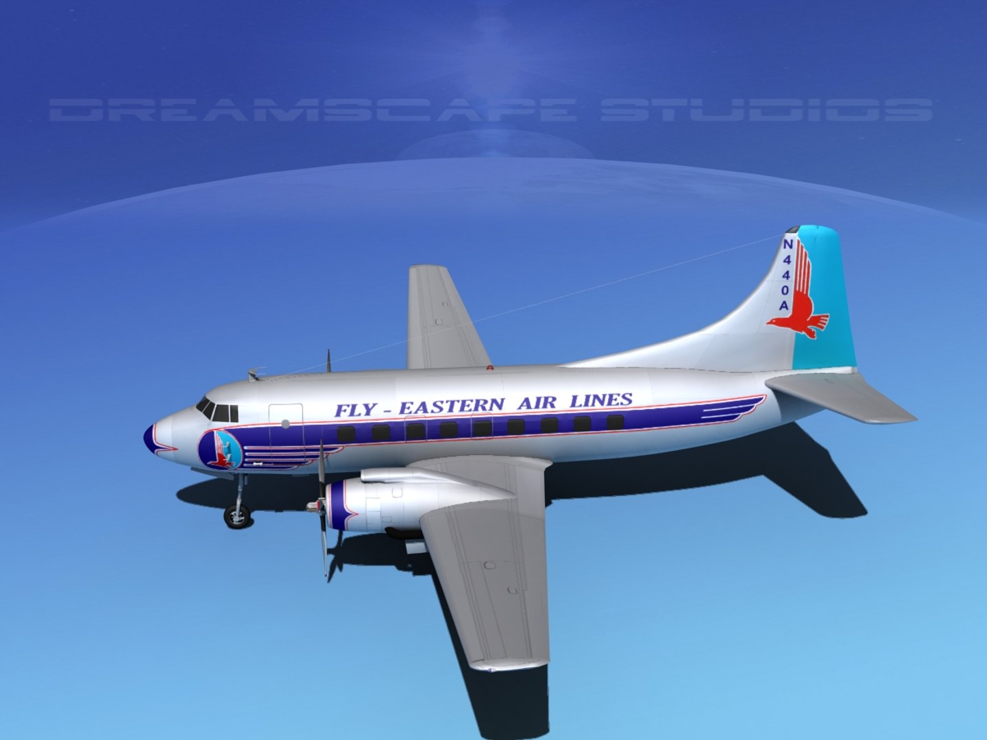 Propellers Martin 202 Airliners 3d Obj