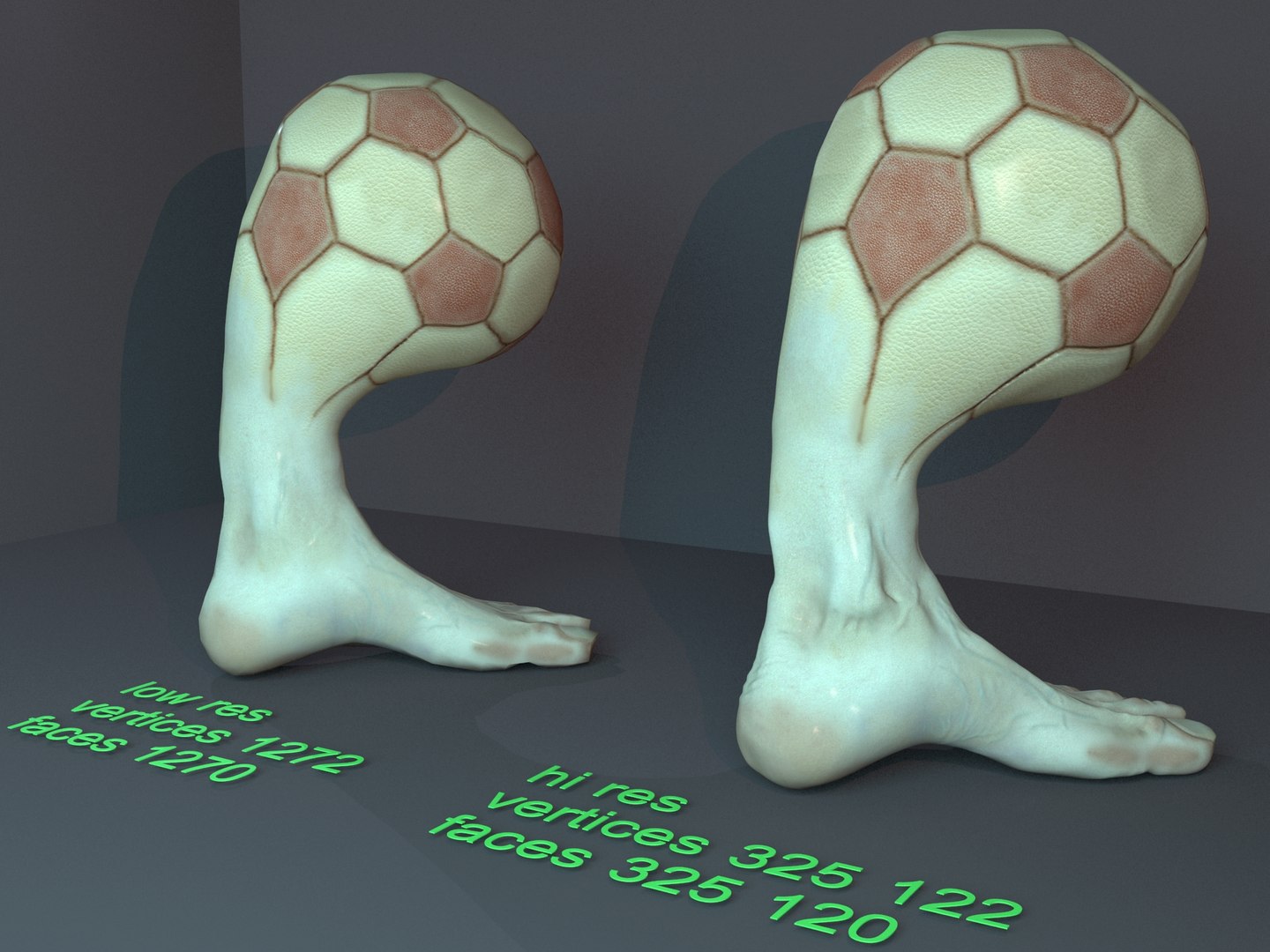 3D Ball Foot Statuette - TurboSquid 1614951