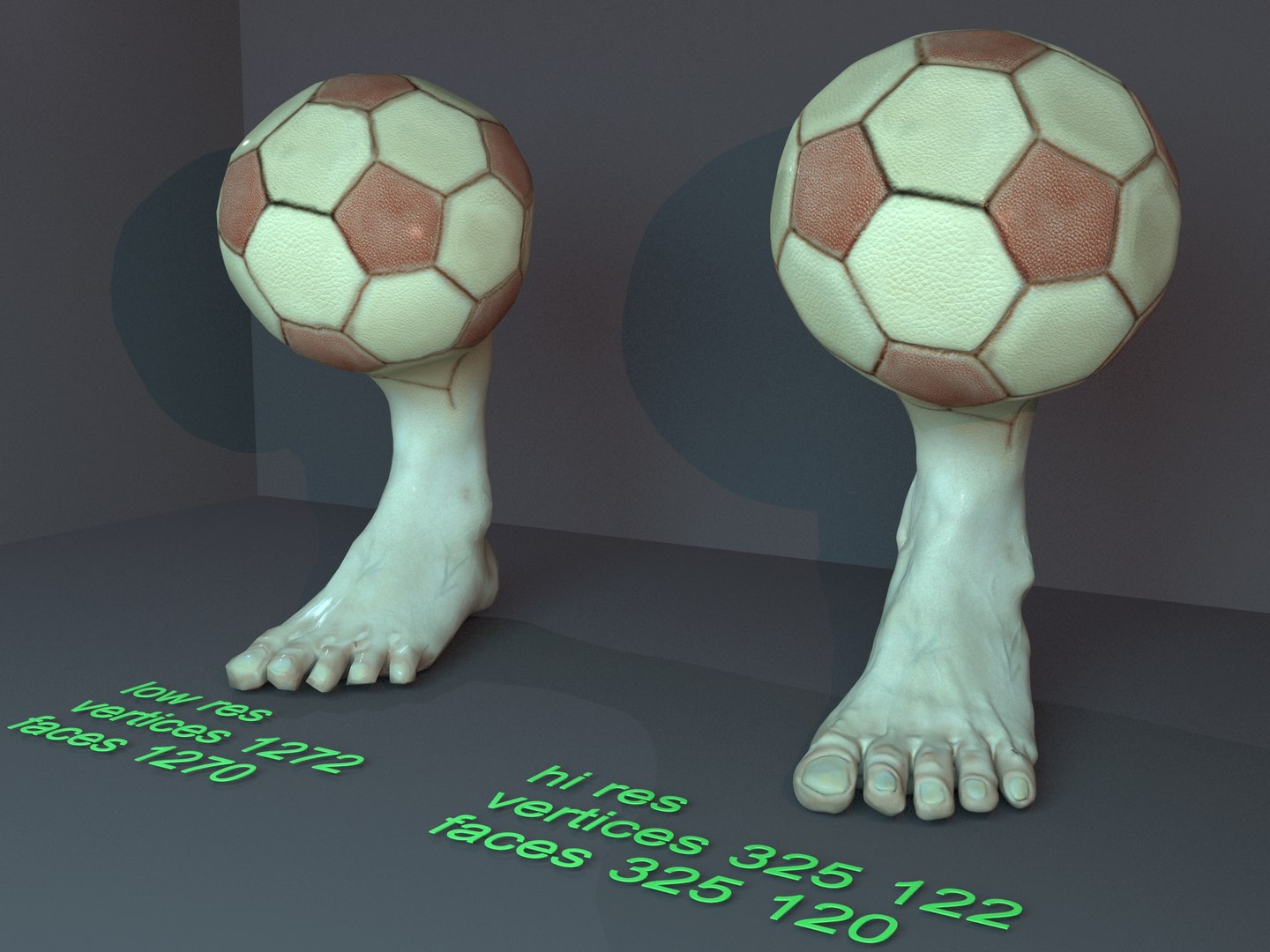 3D Ball Foot Statuette - TurboSquid 1614951