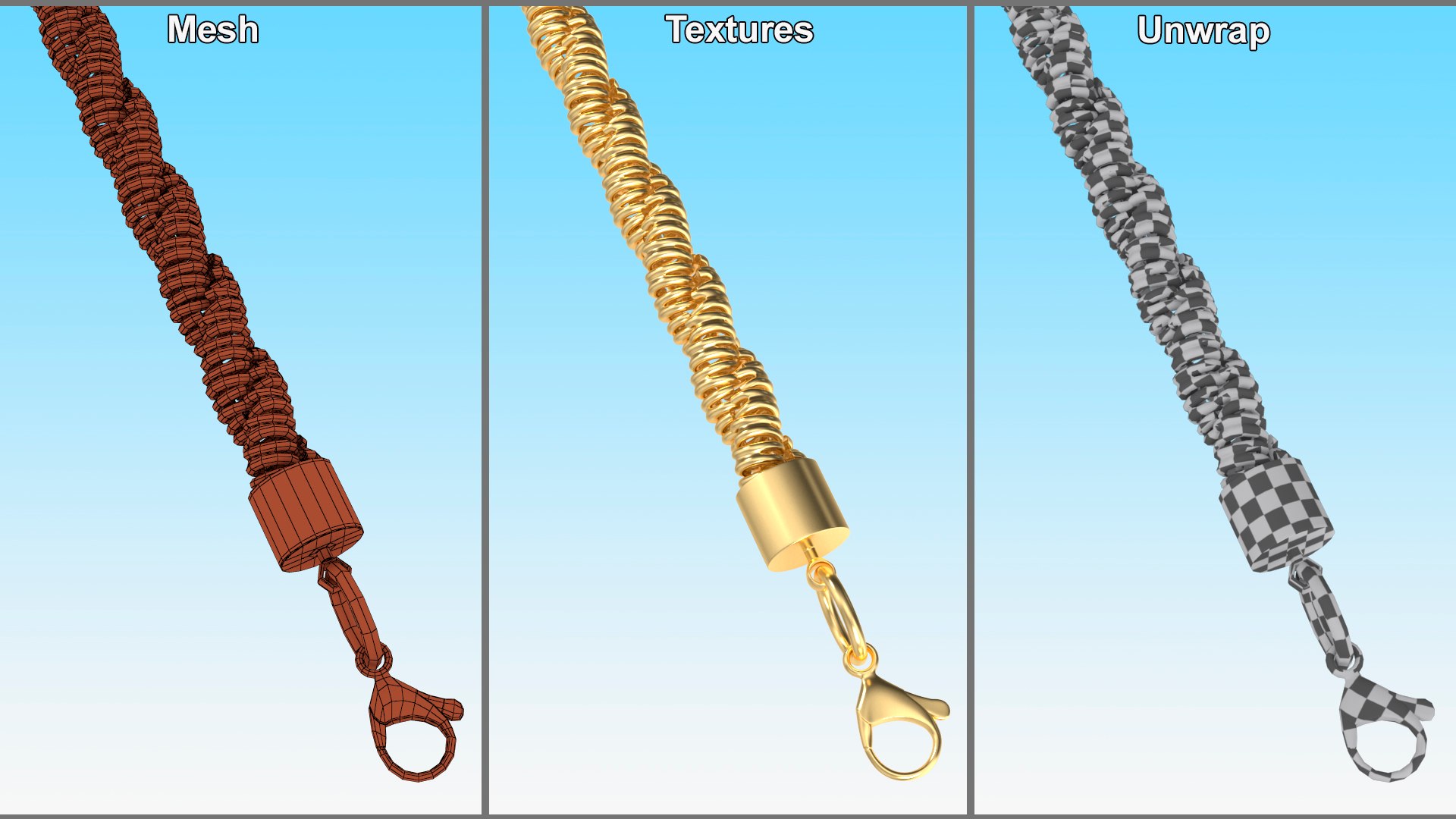 3D Golden Rope Chain - TurboSquid 2239825