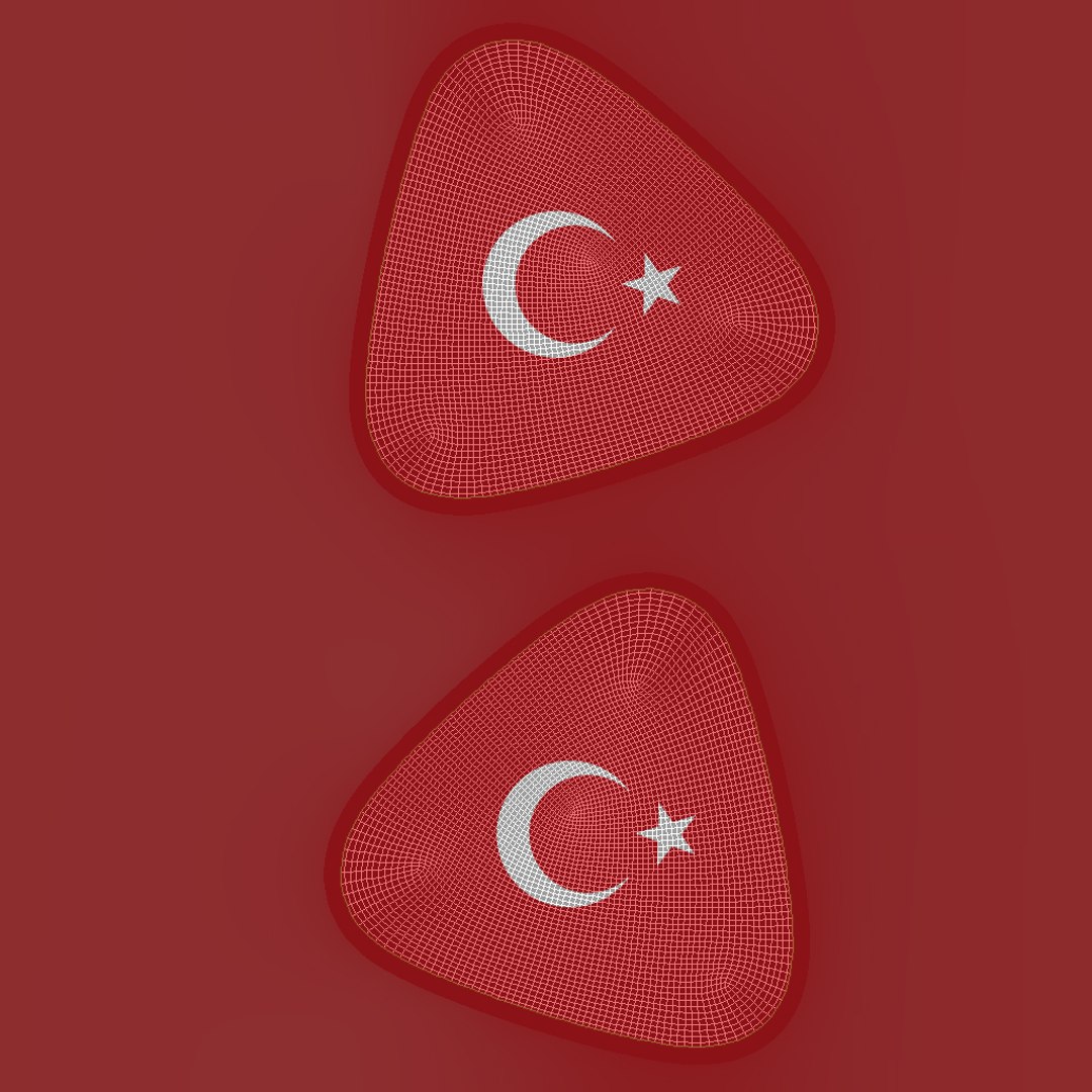 Turkey Flag Icon 3D - TurboSquid 2058982