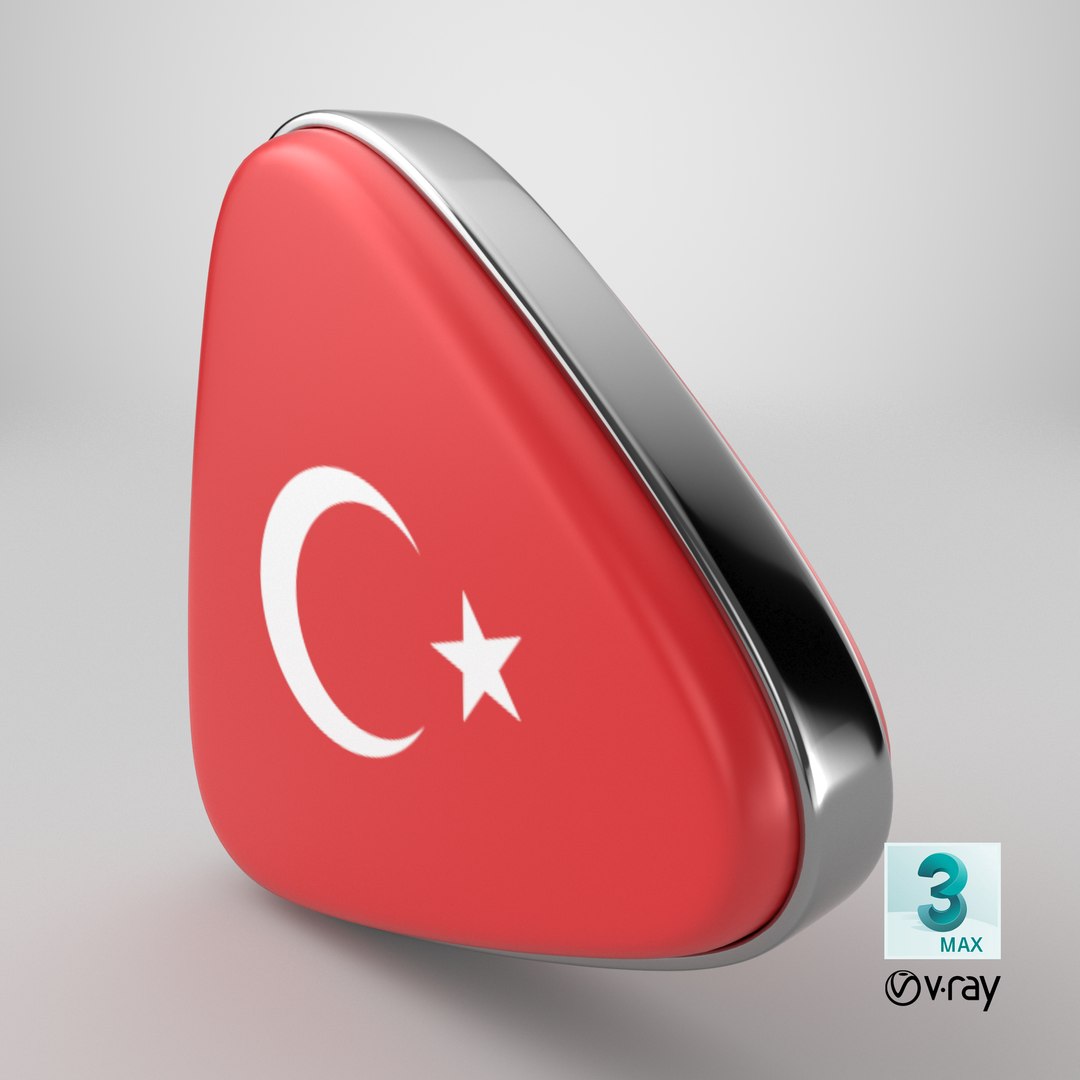 Turkey Flag Icon 3D - TurboSquid 2058982