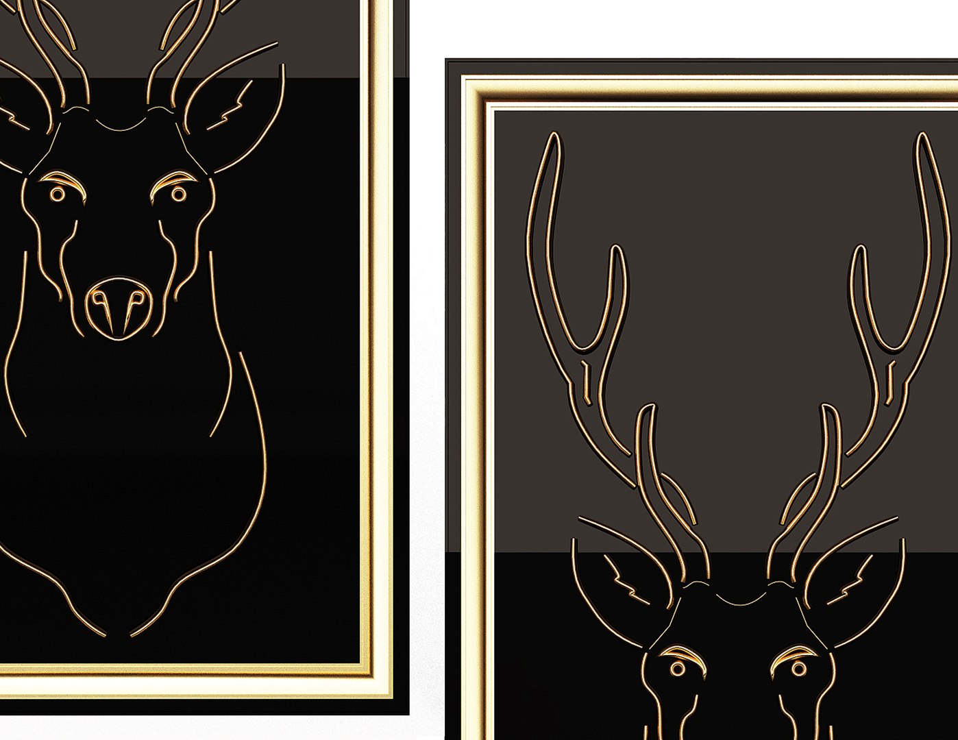 Deer Frame Decoration model - TurboSquid 1739073