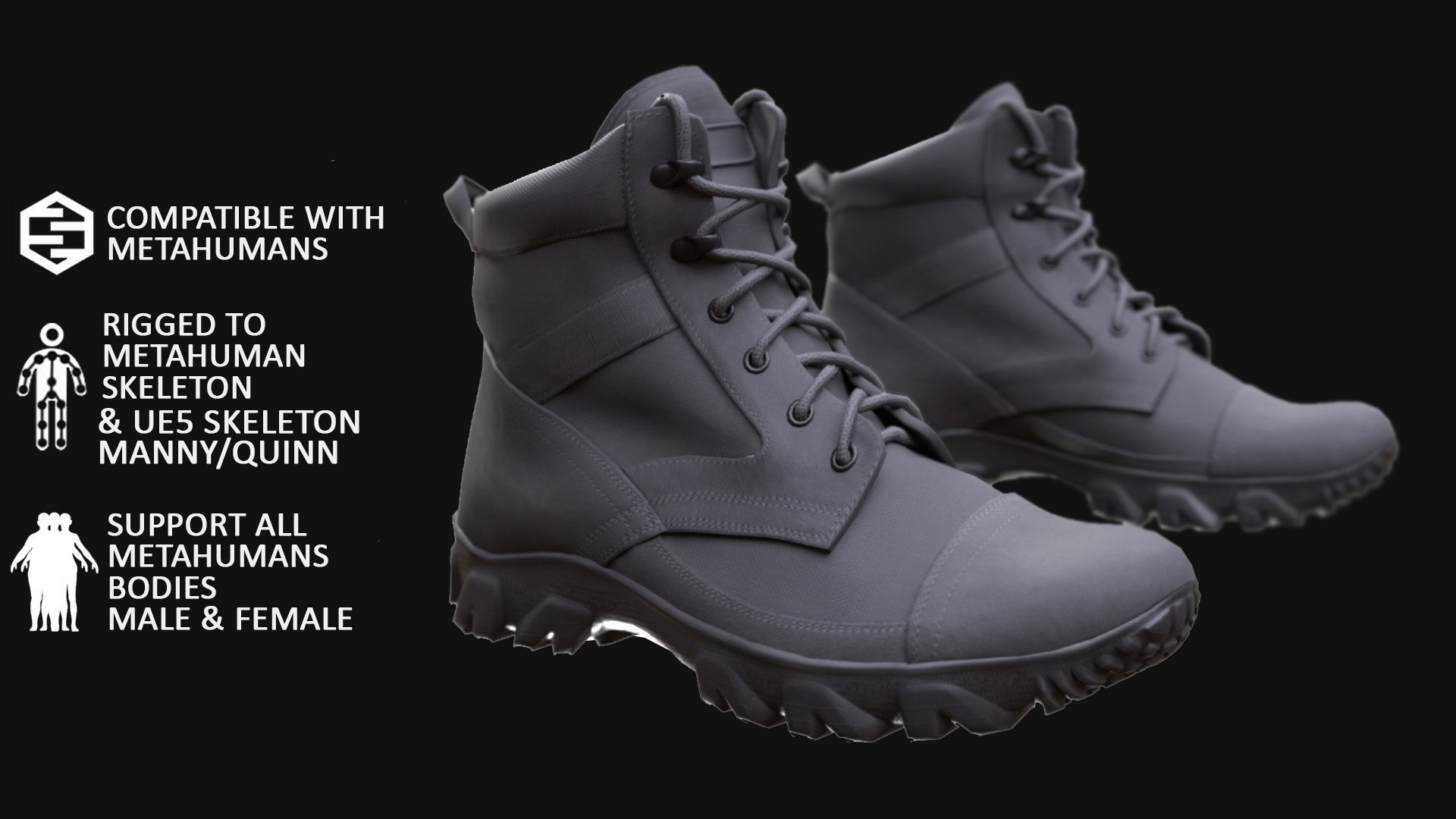 3D Skydiving Boots 46 - All MH Bodies UE5 Skeletons - Rigged ...