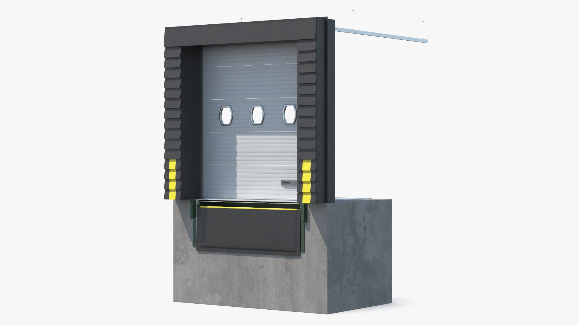 3D Retractable Truck Dock Shelter With Rolling Door Rigged Model ...